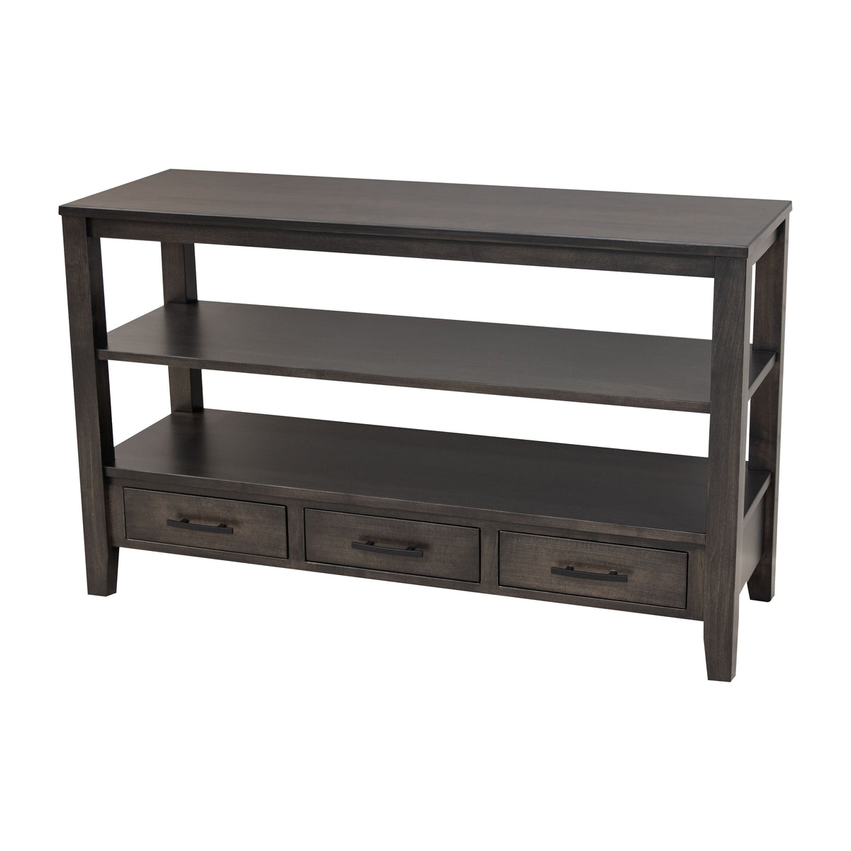 Century Solid Maple Wood Open Sofa Table | Dark Knight Stain