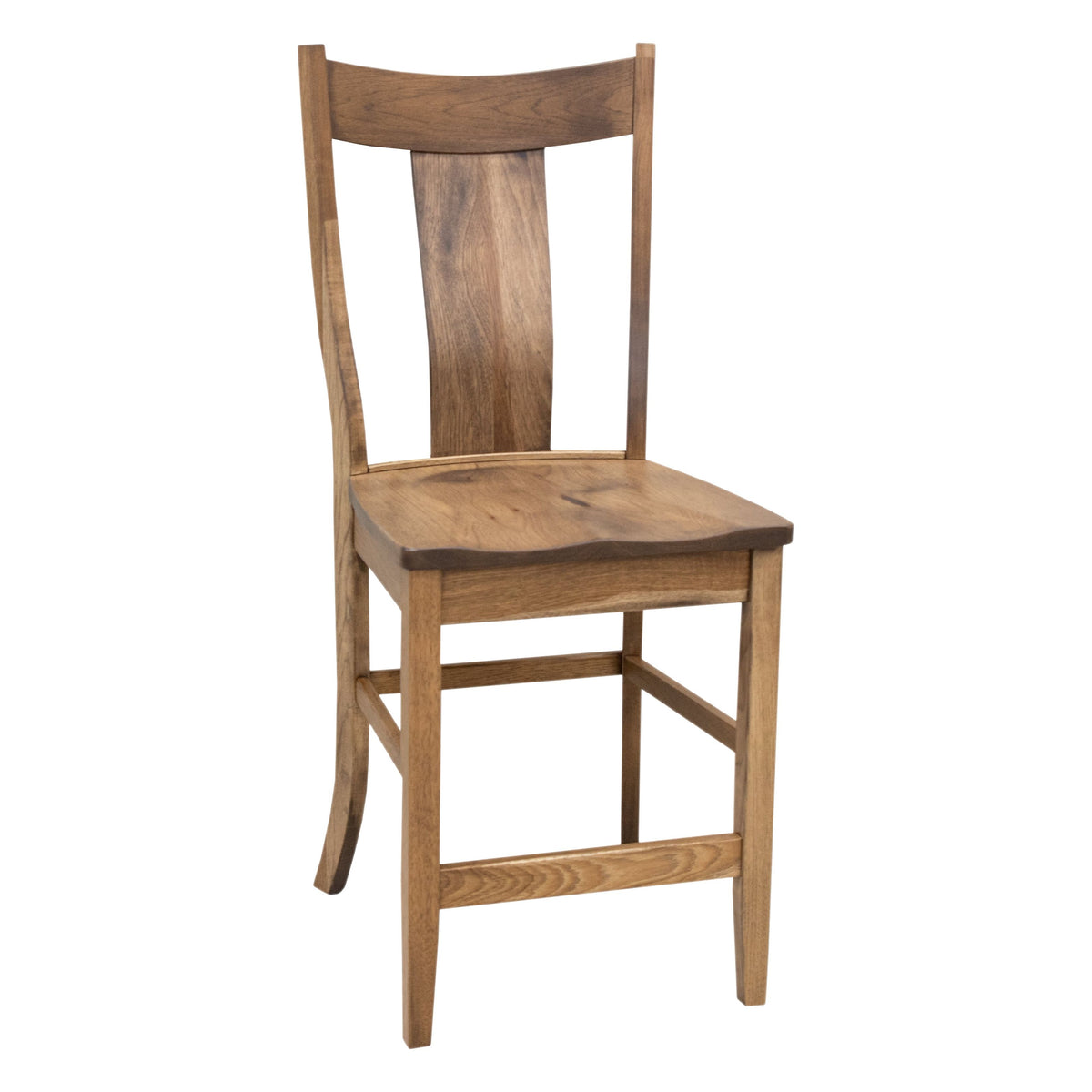 Eagle 24" Hickory Wood Stationary Bar Stool in Cocoa Light