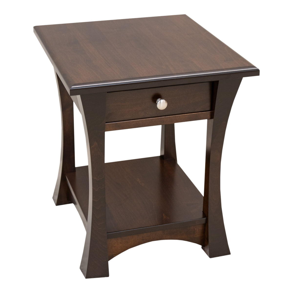 Brooklyn Solid Maple Wood Large Square Open End Table