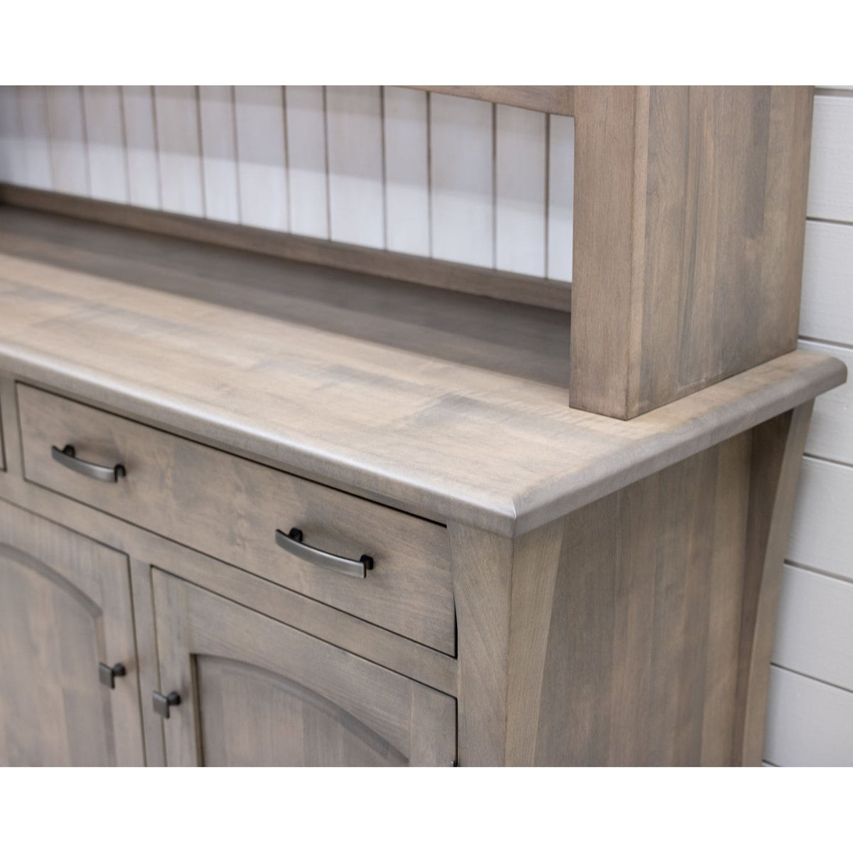 Manhattan Maple Wood Hutch in Driftwood | Gray China Cabinet
