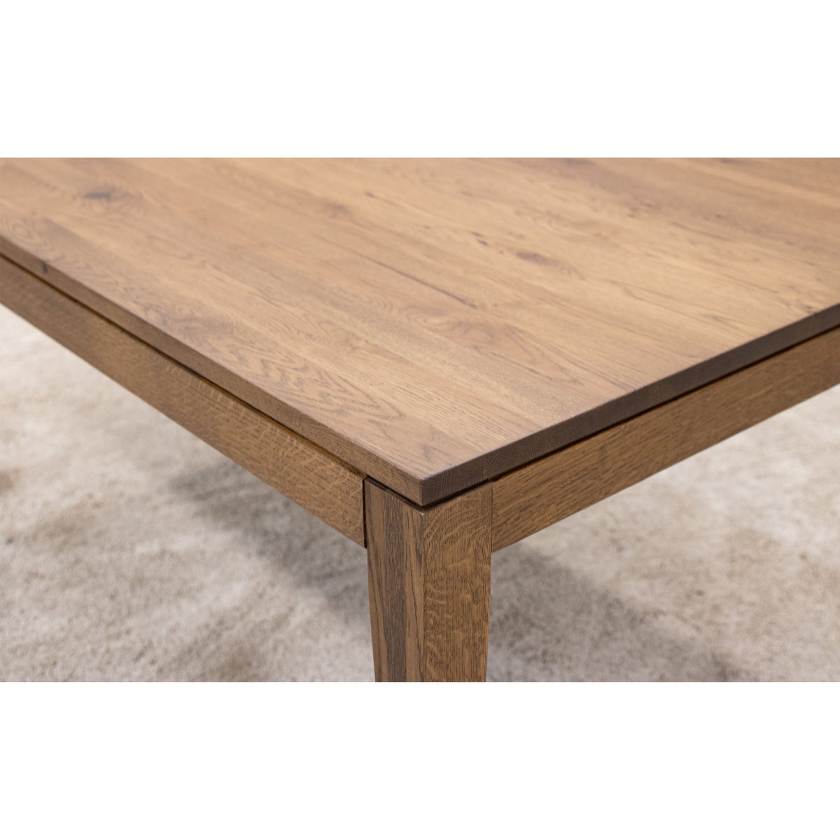 Monroe Mid Century Rustic Hickory Wood Dining Table in Cocoa Light