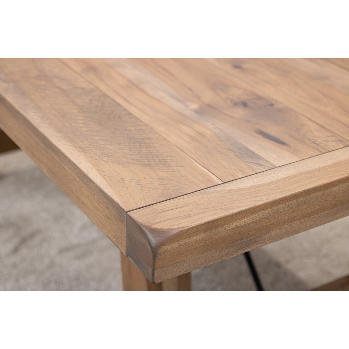 Settler's Trestle Solid Hickory Wood Dining Table in Willowbend
