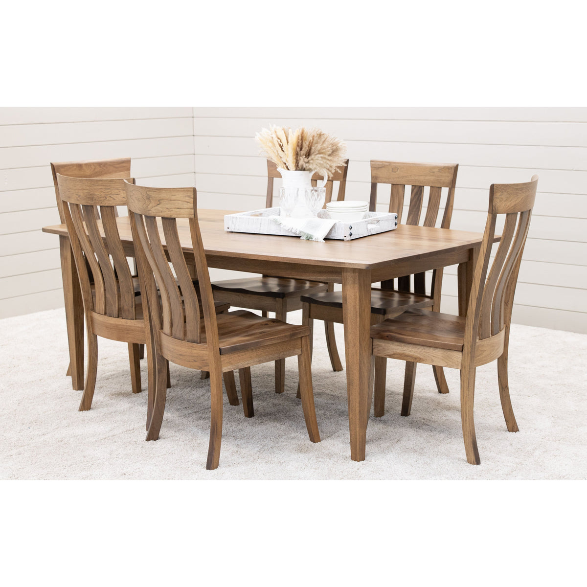 Curlew Solid Hickory Wood Side Dining Chair in Cocoa Light