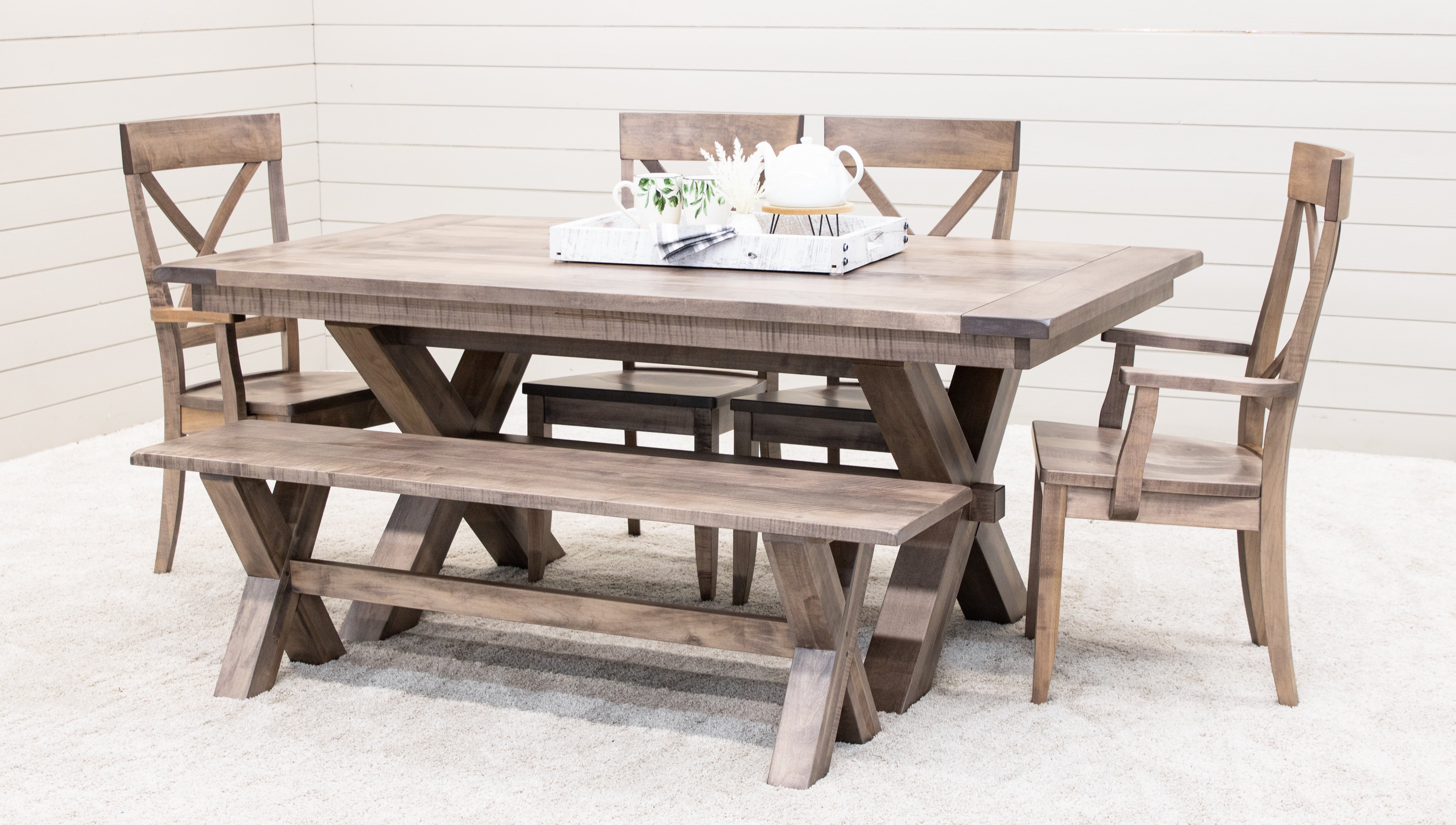 Wooden X Trestle Dining Collection