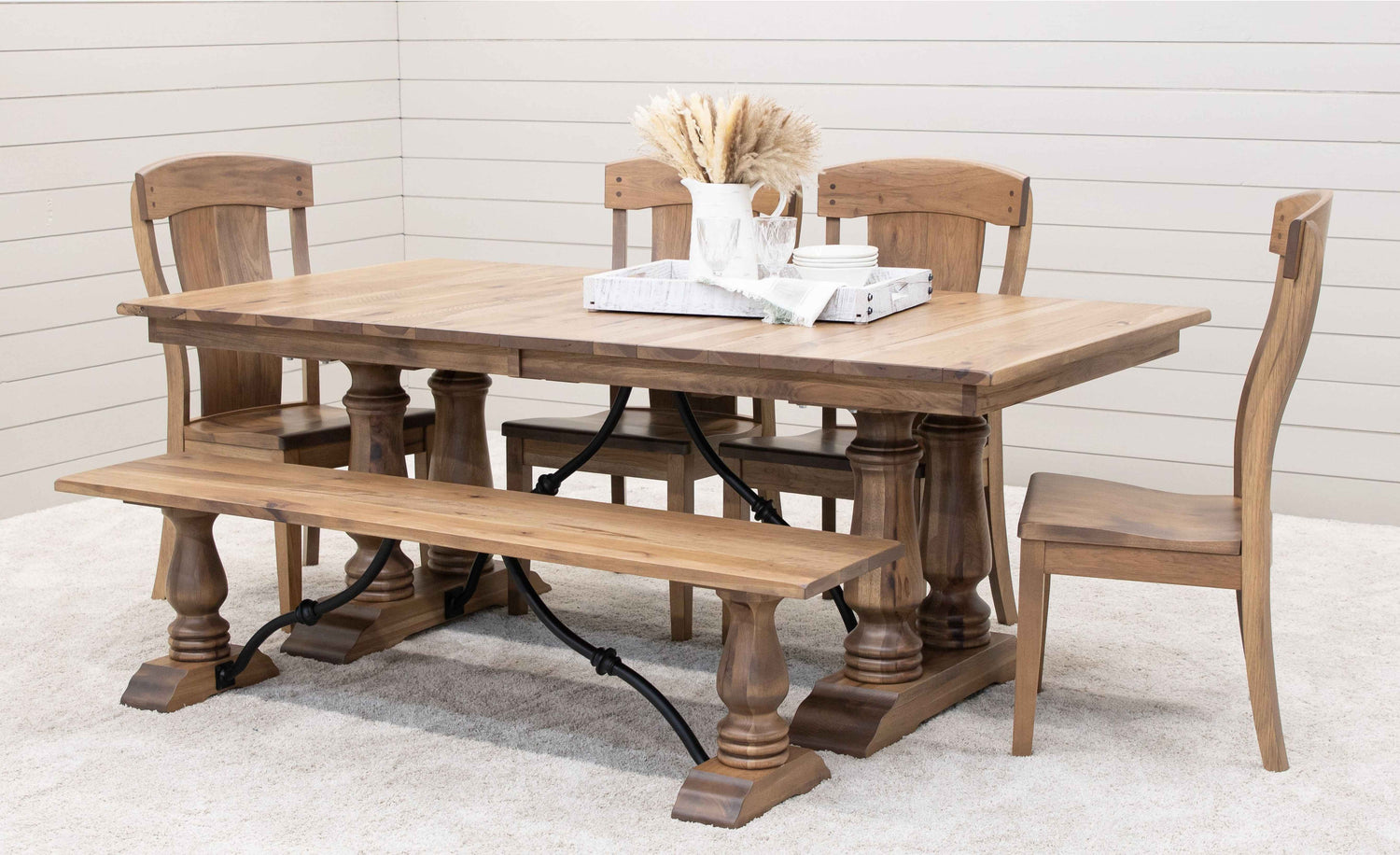 Rustic Hickory/Willowbend with Kowan Chairs & Alexandria Bench