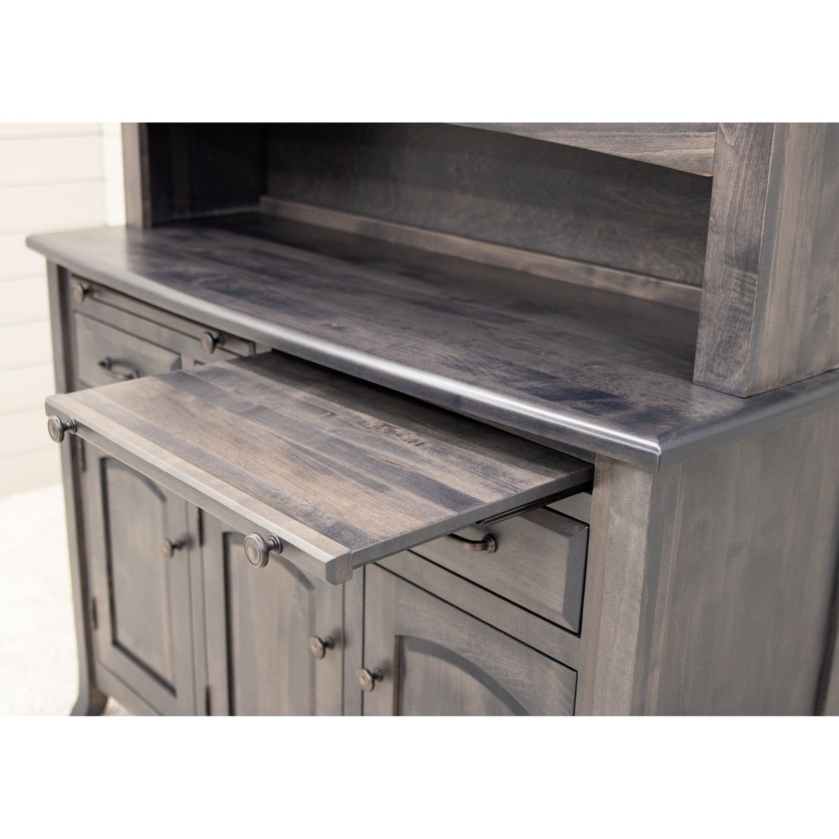 Biltmore 2-Door Maple Wood Buffet Cabinet in Gunsmoke stain