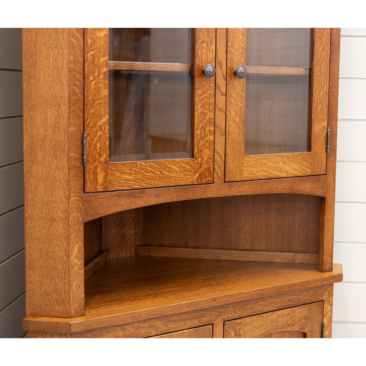 Biltmore Mission Quarter Sawn White Oak Wood Corner Hutch in Michael's ...