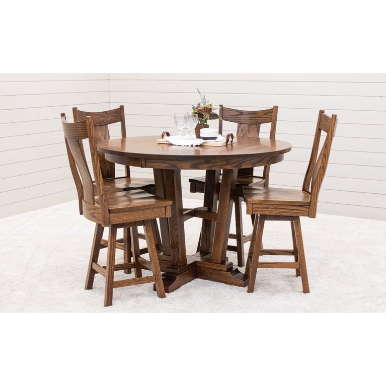 Eagle 24" Solid Oak Wood Swivel Bar Stool in Asbury Brown
