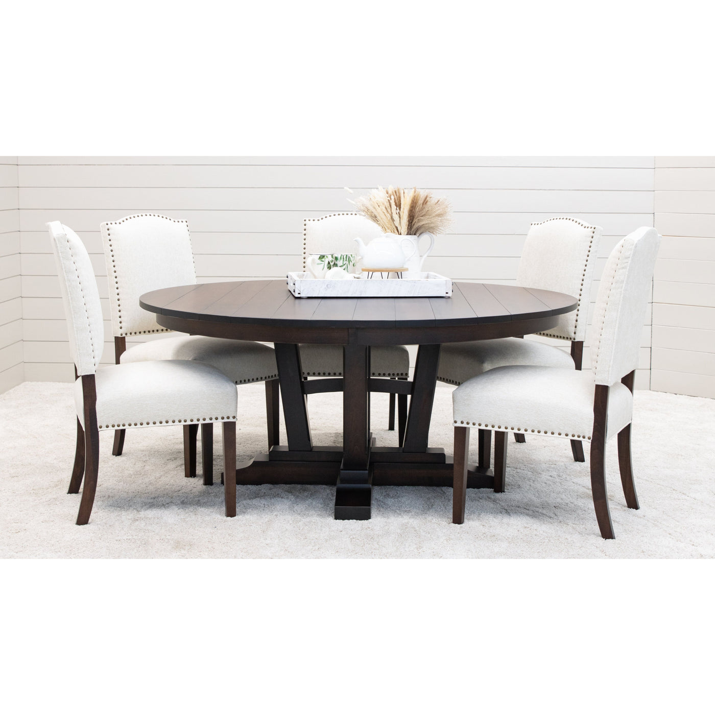 Round Extendable Dining Table | Round Dining Table with Leaf