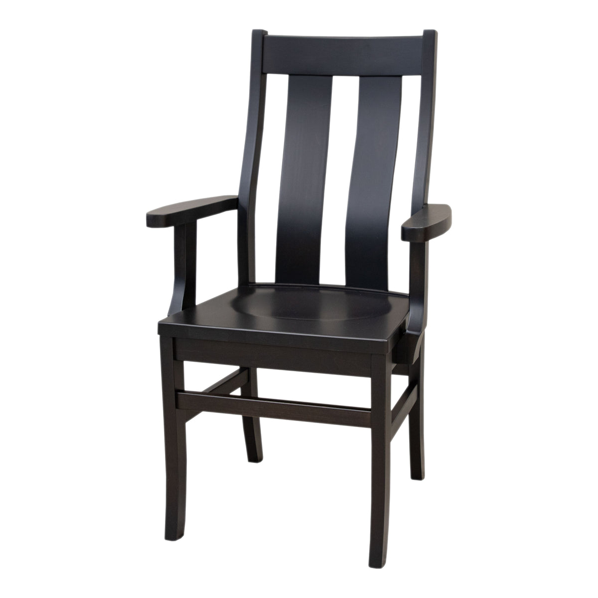 Arlington Straight Top Black Maple Wood Side Dining Chair