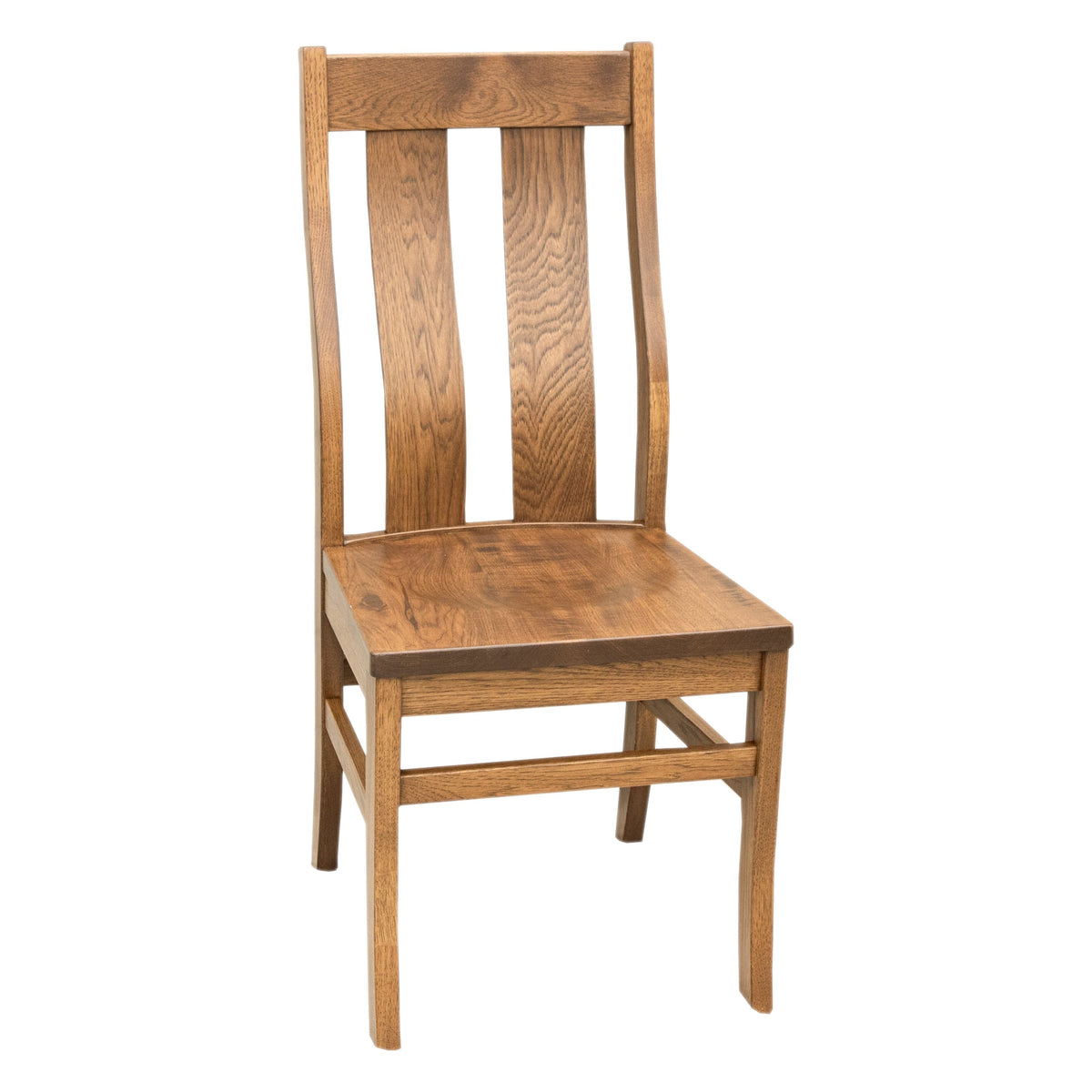 Straight Top Arlington Rustic Hickory Side Dining Chair in Honey Cider