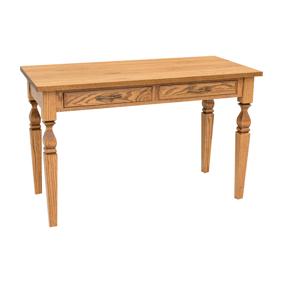 Ashton Solid Oak Wood Writing Desk in Fruitwood Color