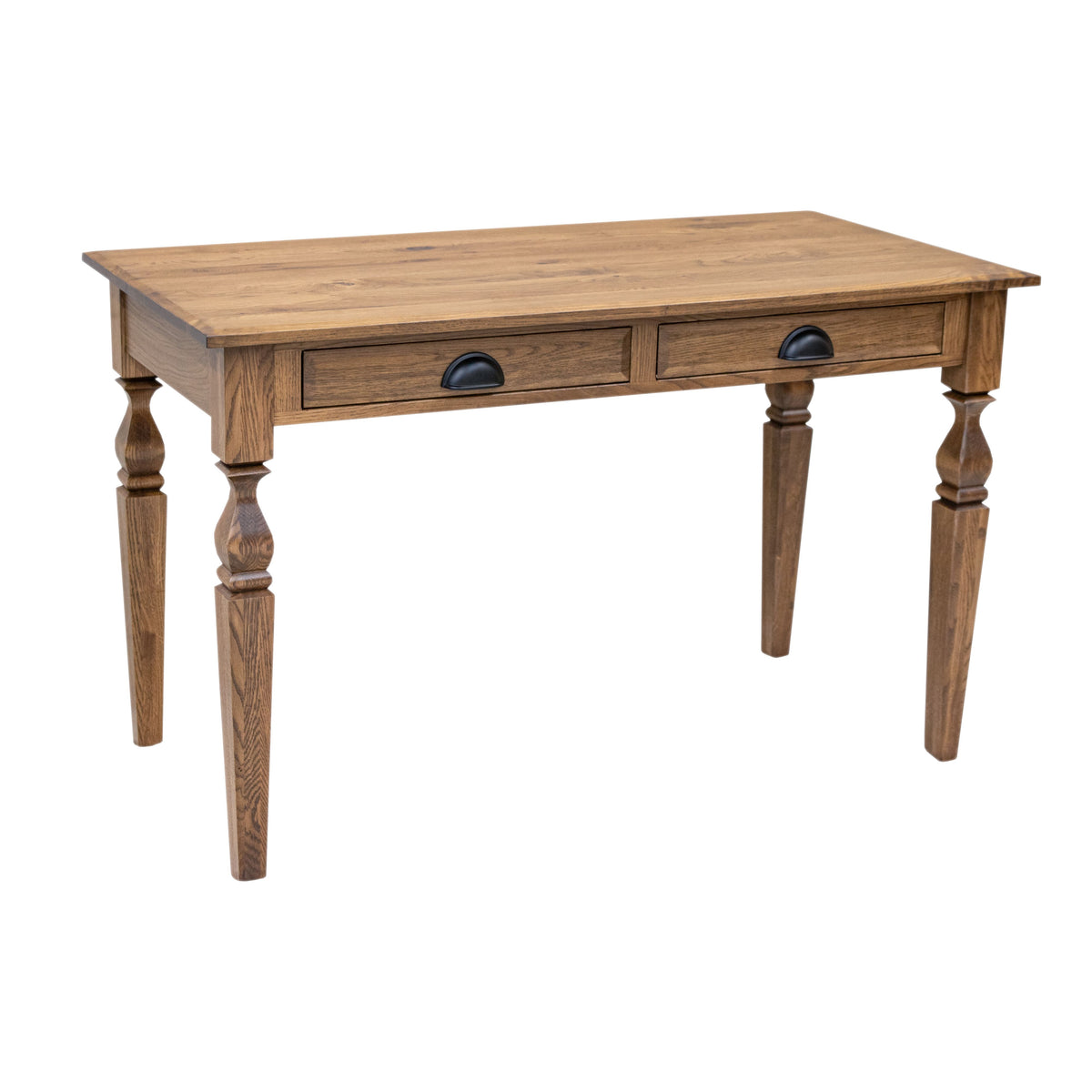 Ashton Solid White Oak Wood Writing Desk | Cocoa Color