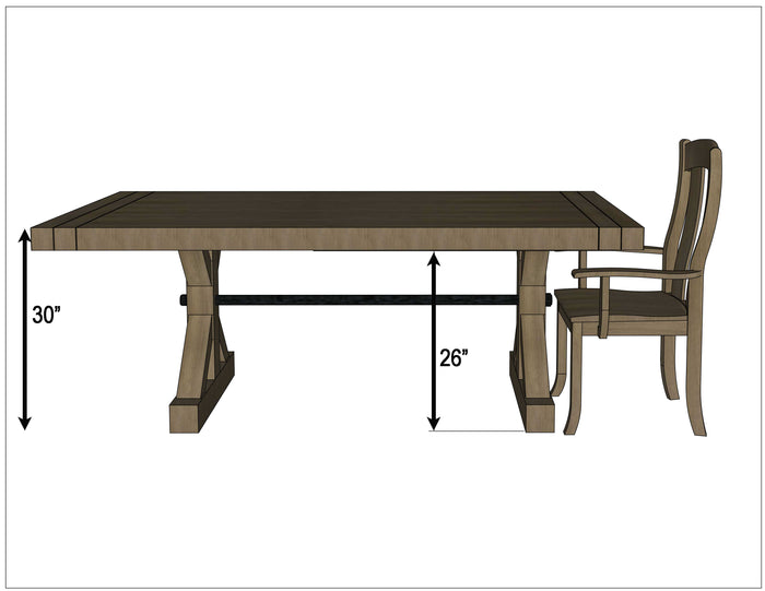 Auburn Black & Wood Extending Dining Table with Built-Down Top