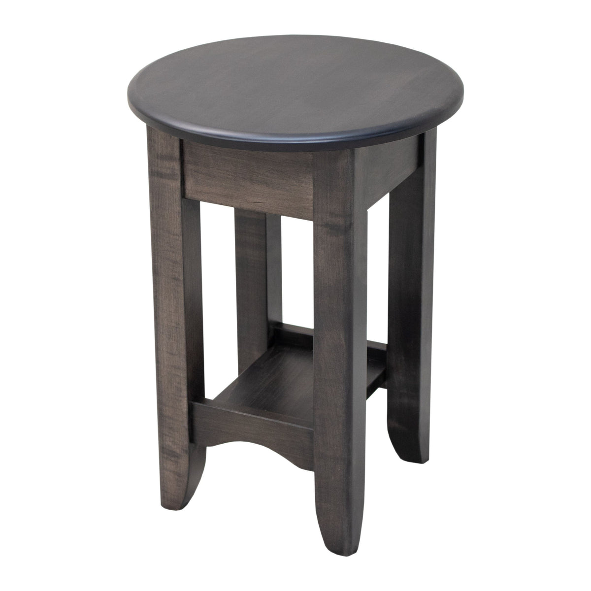 Austin Maple Wood Round Open End Table in Gunsmoke
