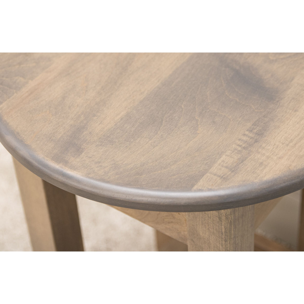 Austin Solid Maple Wood Round Open End Table in Driftwood Color