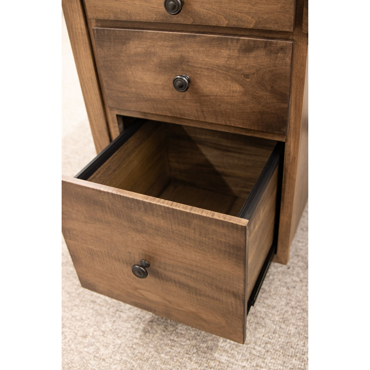 Austin Small Solid Rustic Hickory Wood Desk in Cherry Color