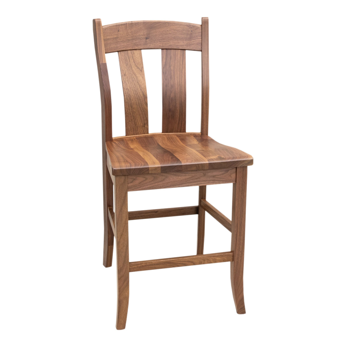 Austin Walnut Wood 24" Stationary Bar Stool | Natural Finish