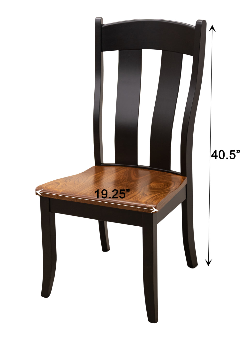 Austin Rustic Quarter Sawn White Oak Wood Side Dining Chair | BV Dimensions