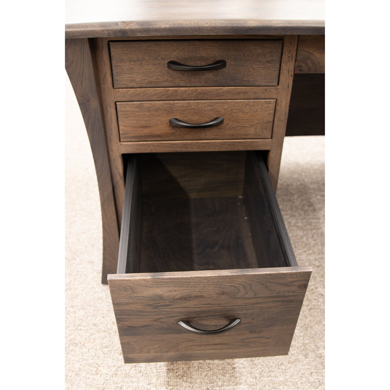Brooklyn Solid Oak Wood Flat Wall Desk | Michael's Cherry Stain
