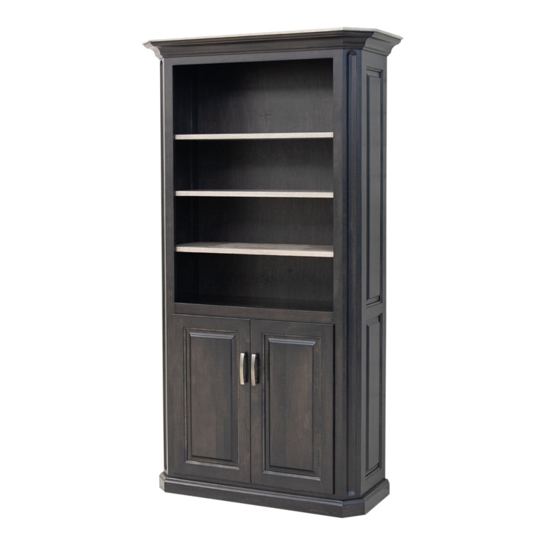 Buckingham Solid Maple Wood Bookcase with White Oak Shelves