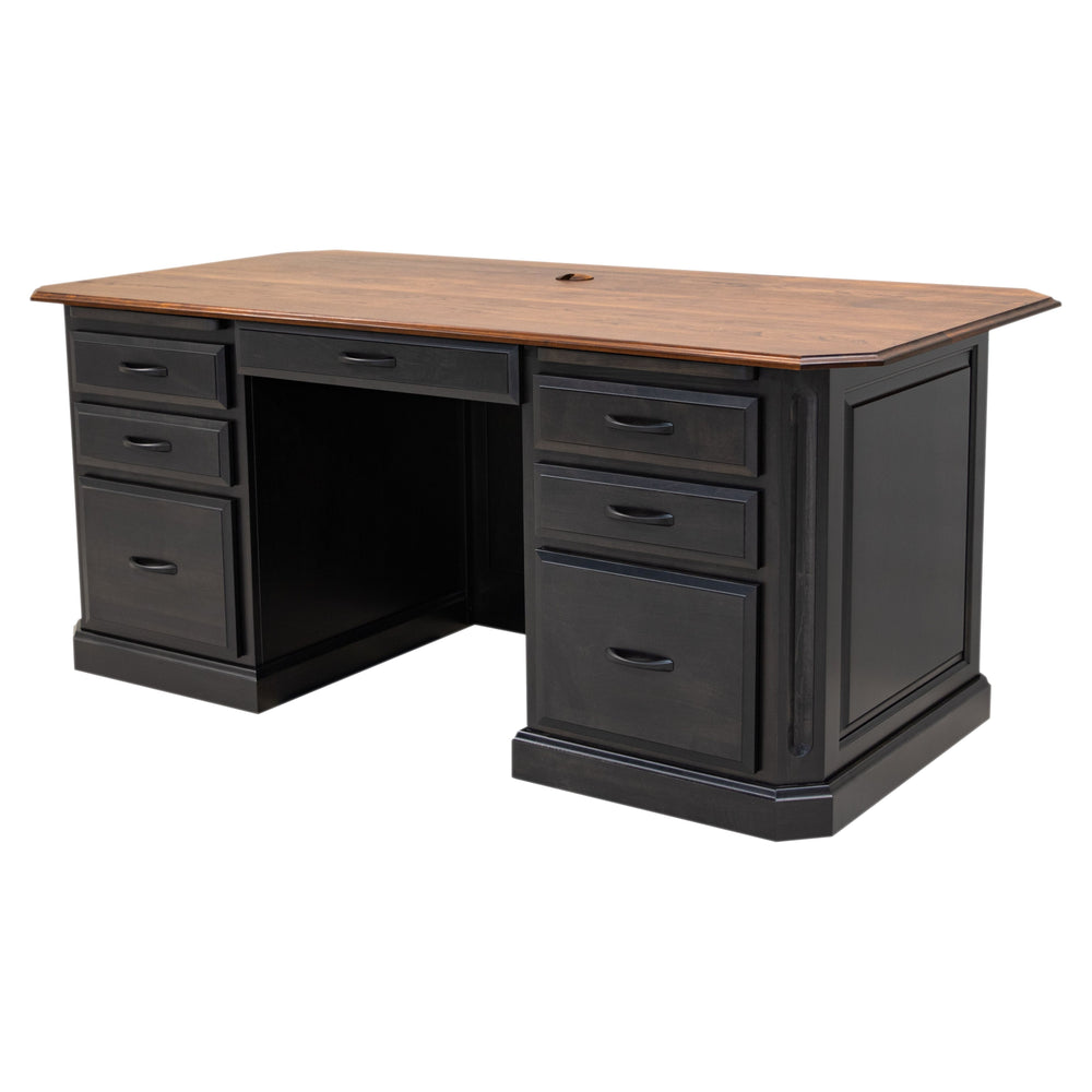 Solid Cherry Wood Desk | Amish Cherry Desk with Drawers