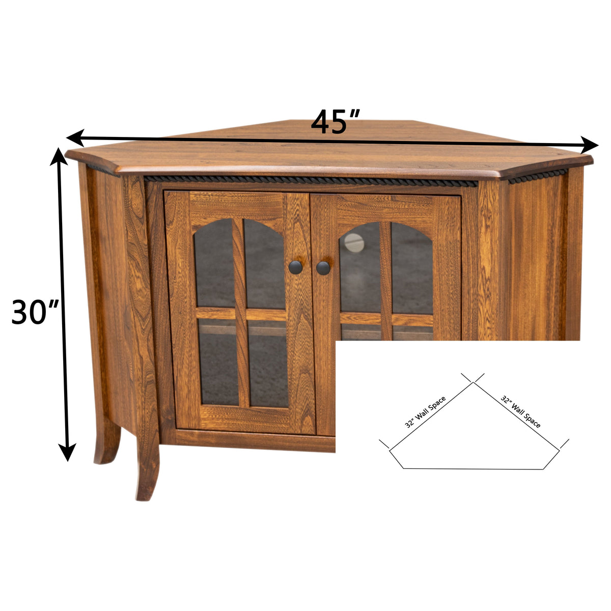 Solid Wood Corner TV Stand | Corner Media Console