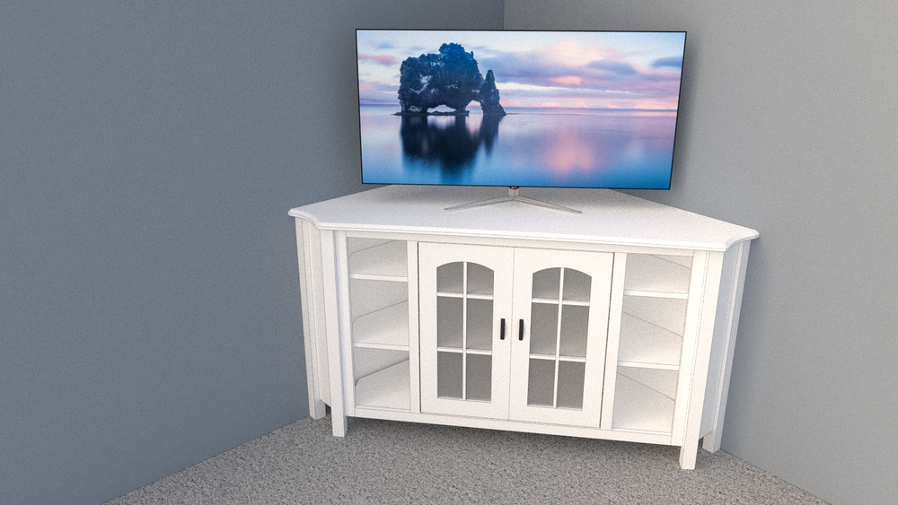 Solid Wood Corner TV Stand | Corner Media Console