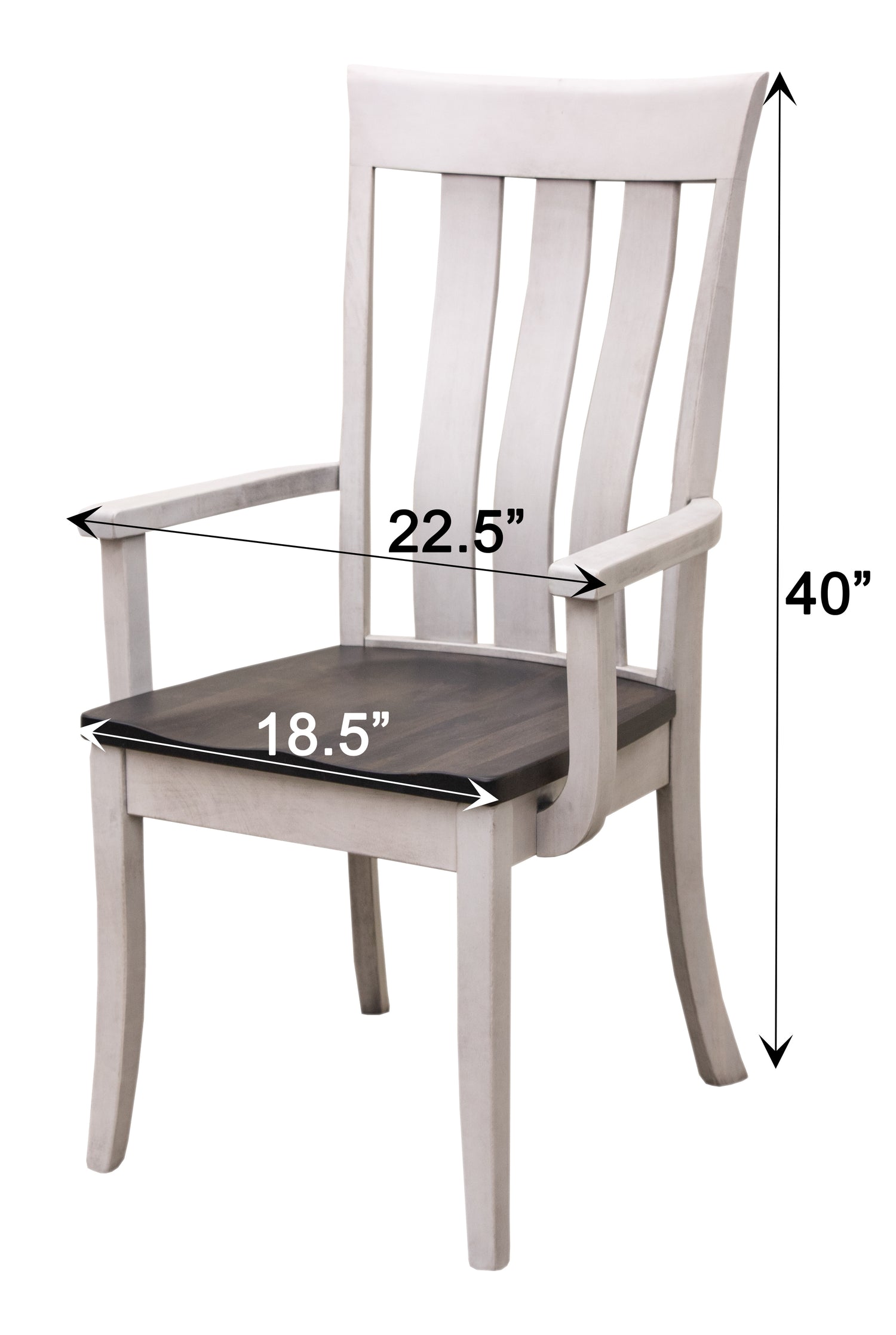 Curlew Black & Wood Amish Arm Dining Chair | M-DK&O-SS Dimensions