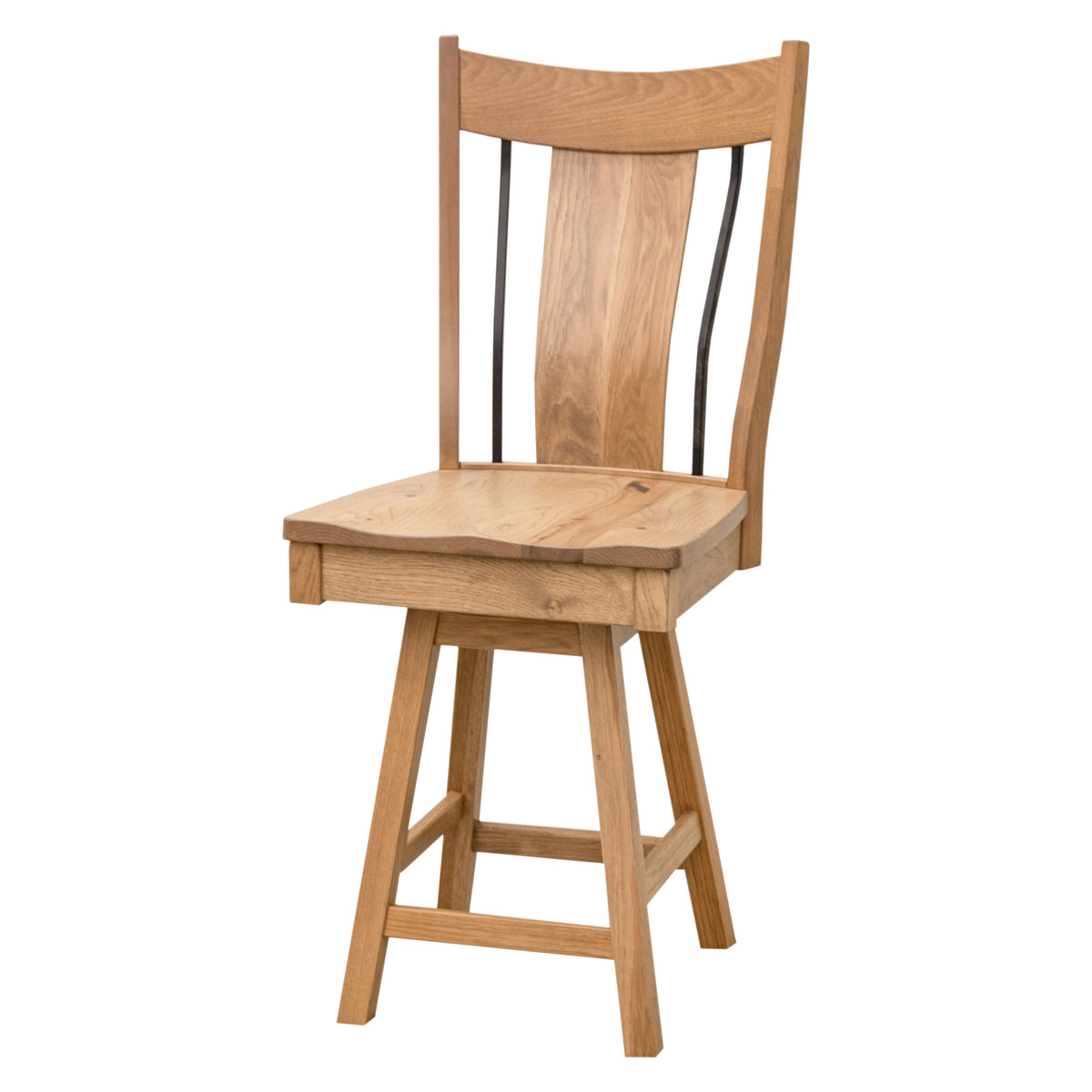Eagle 24" Hickory Wood Swivel Bar Stool in Willowbend