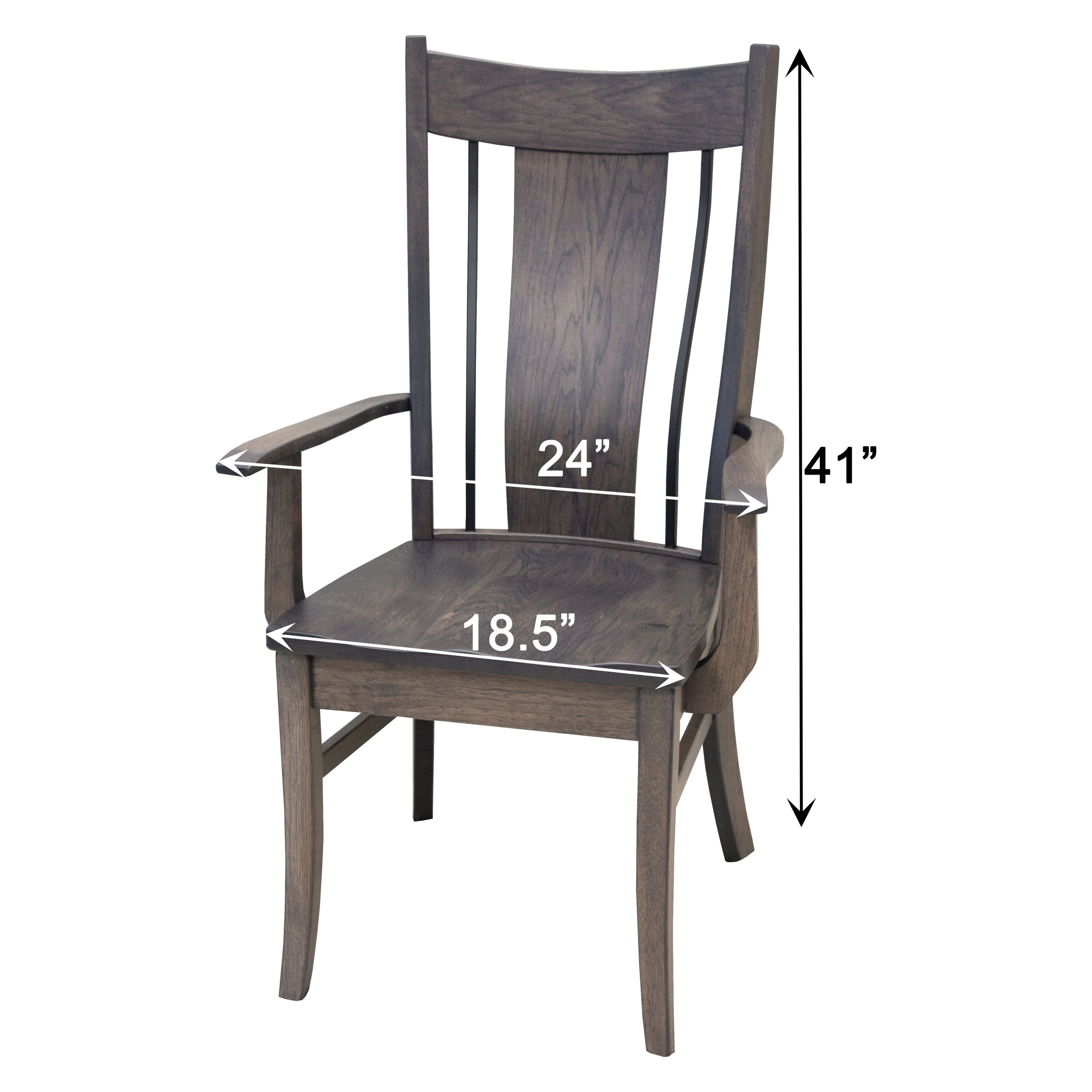 Eagle Hickory Wood Arm Dining Chair | CO Dimensions
