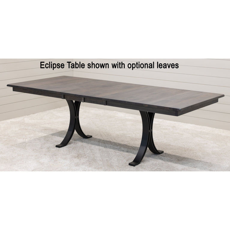 Eclipse Hickory Extending Table Set with Metal Base for 6-10