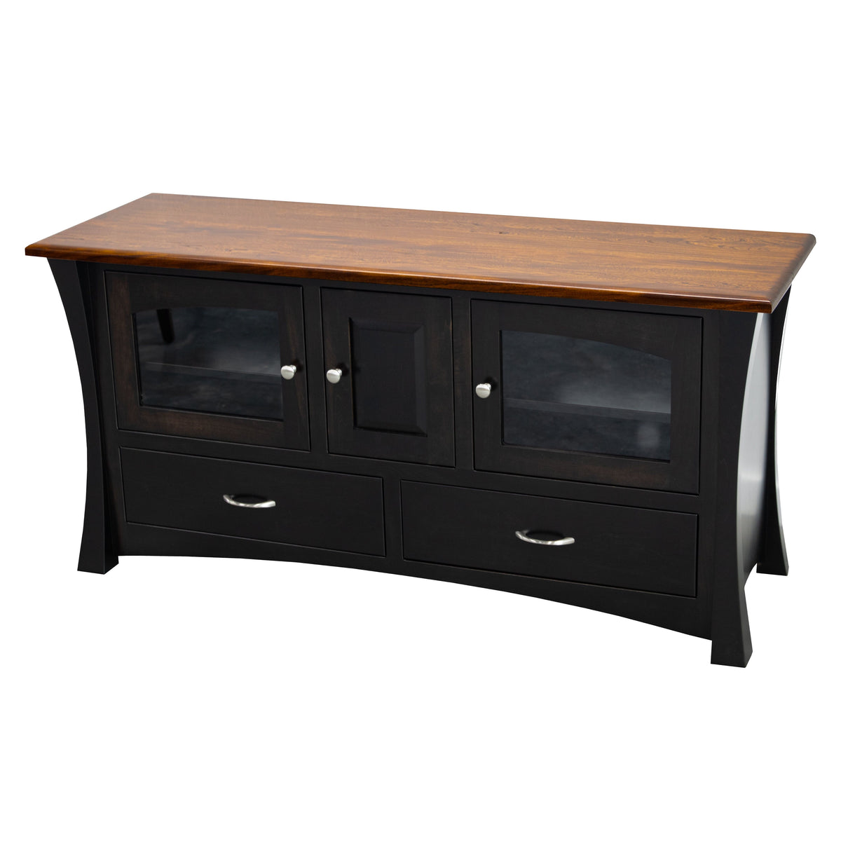 Brooklyn 61" Black & Elm Wood TV Console