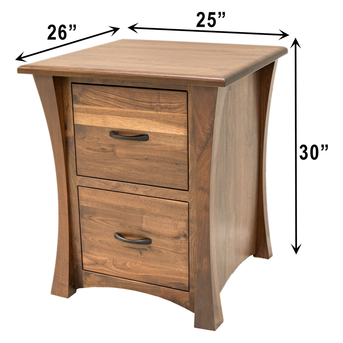 Brooklyn Oak Wood 2-Drawer File Cabinet in Asbury Color