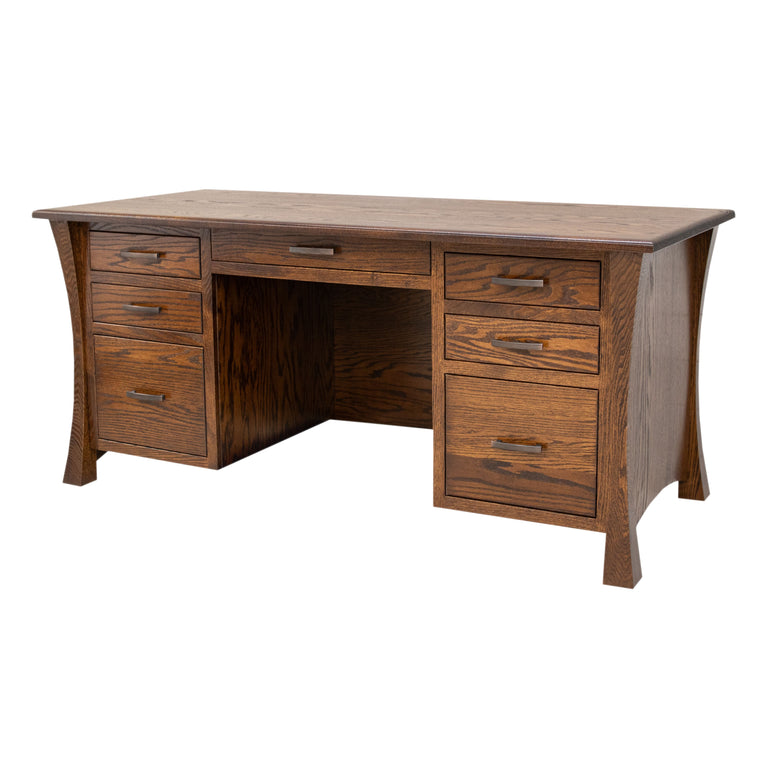 Brooklyn Solid Oak Wood Flat Wall Desk | Asbury Stain