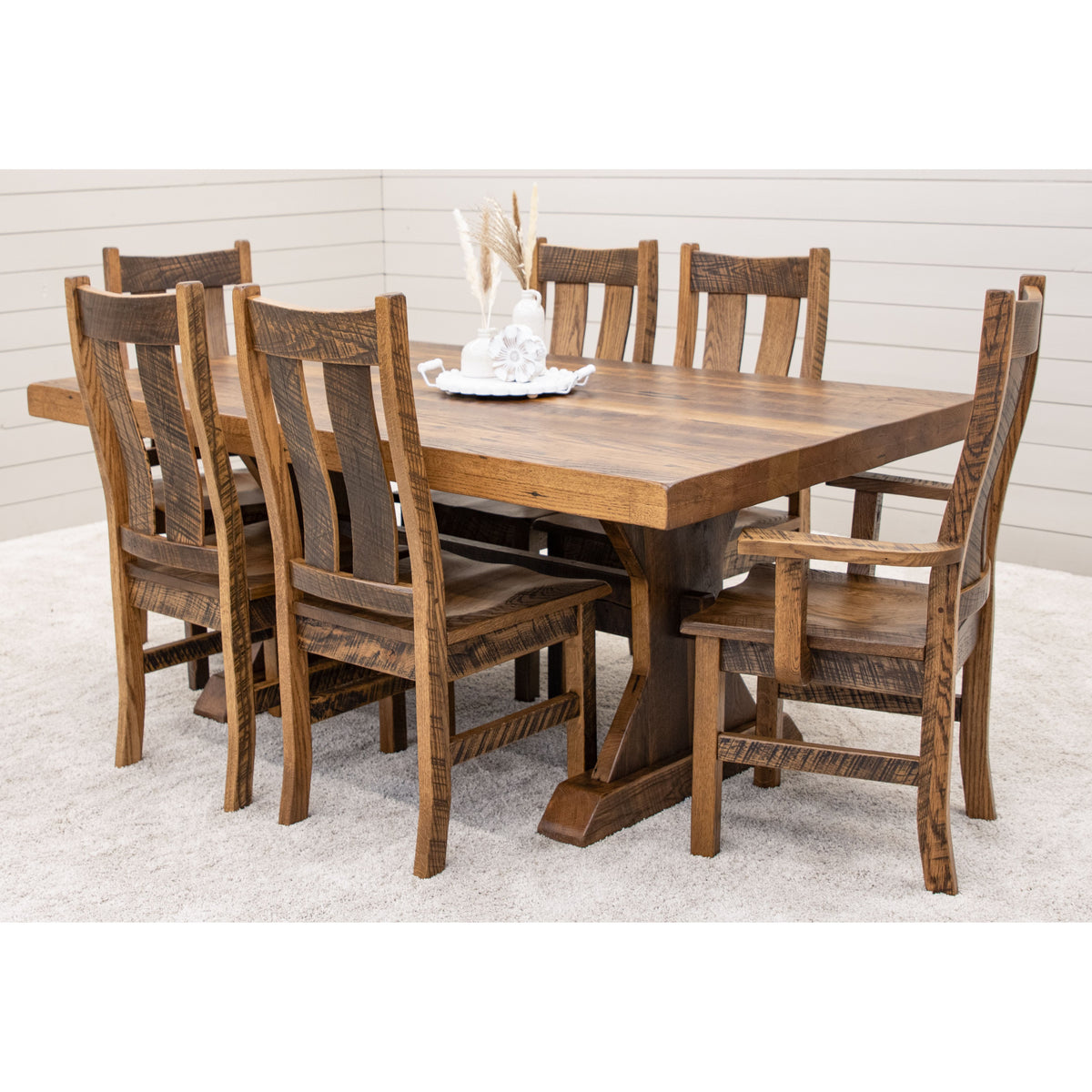 Timberland Rustic Reclaimed Barnwood Arm Dining Chair