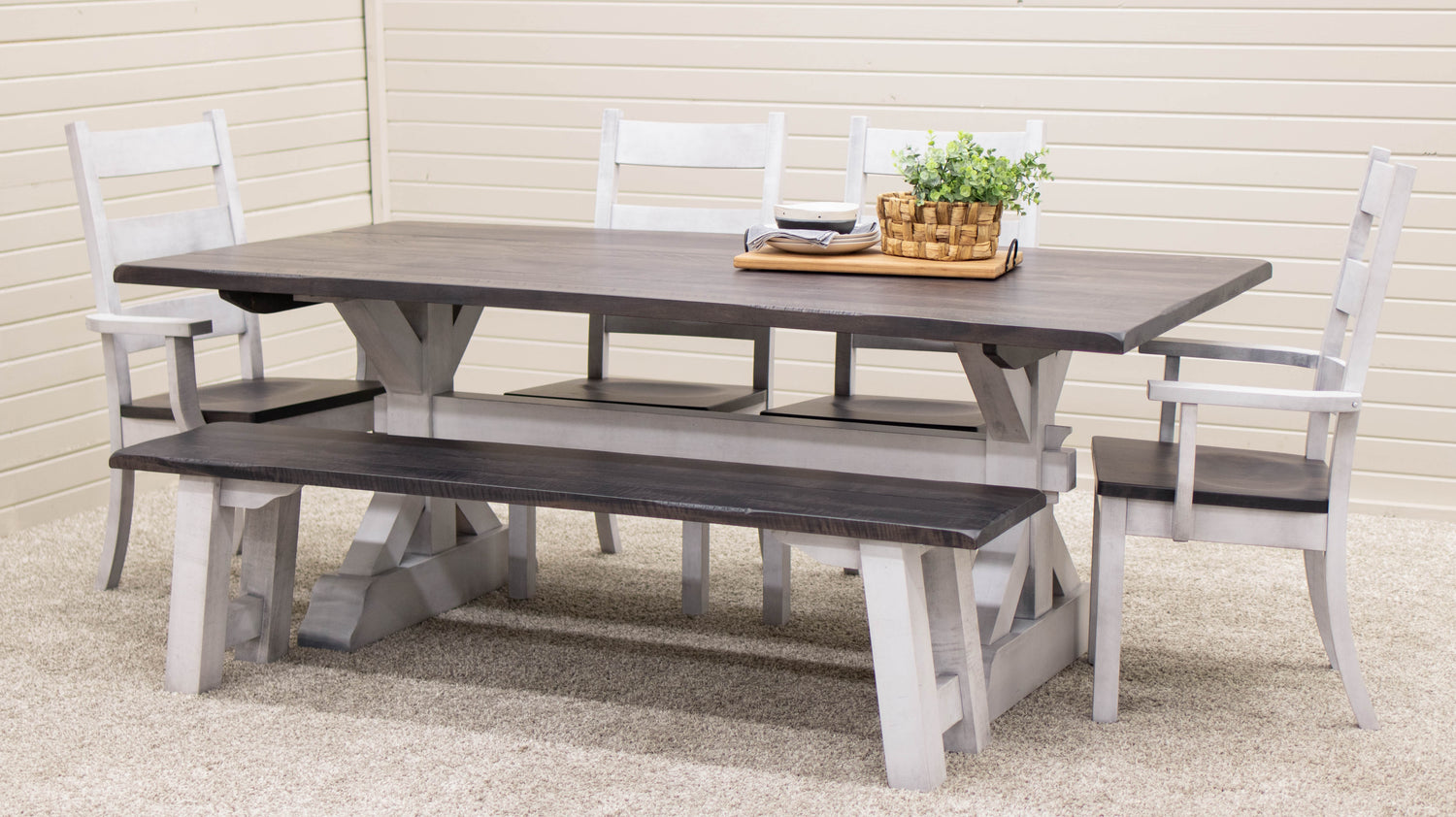 Farmhouse Trestle Dining Set