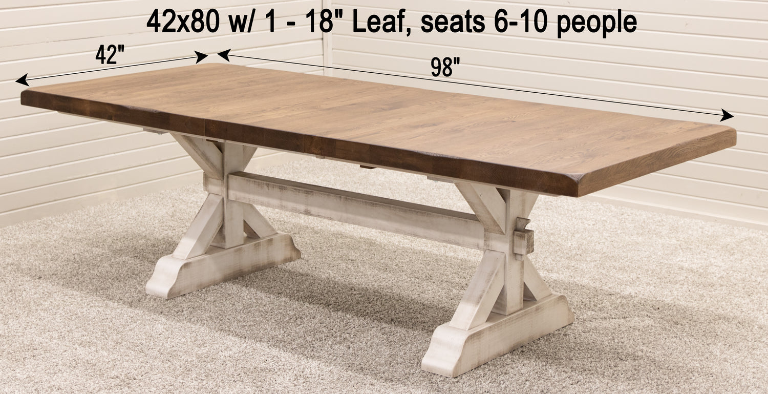 Farmhouse Trestle Dining Table Dimensions