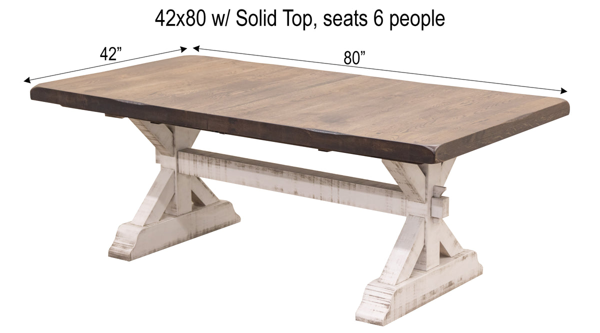 Farmhouse Trestle Dining Table Dimensions