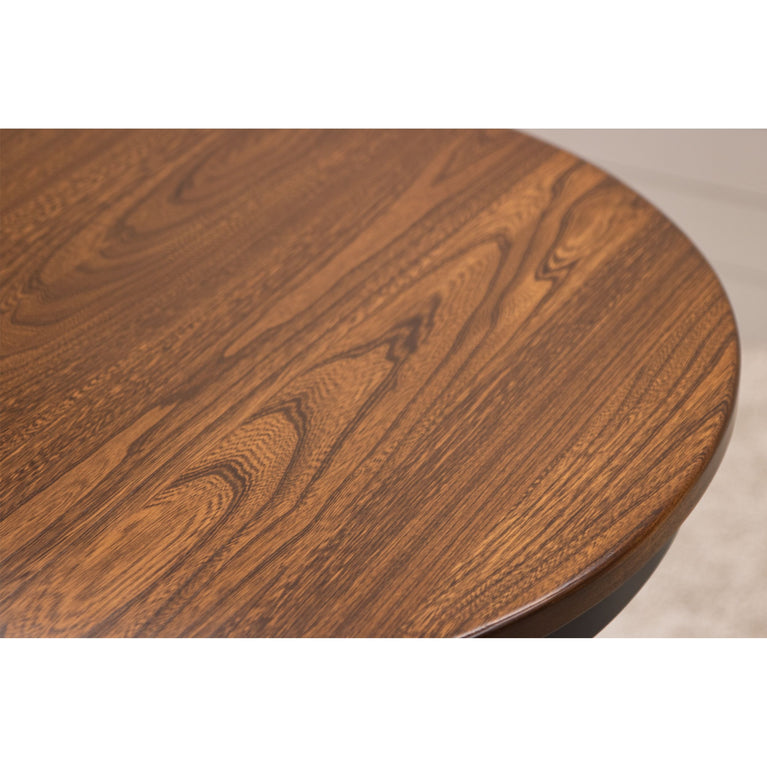 Glacier Solid Black & Elm Wood Round Pub Table | Cherry Stain Color