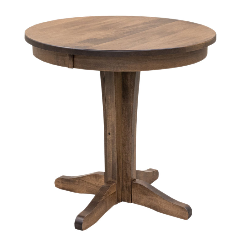 Glacier Solid Maple Wood Round Pub Table in Cocoa Color