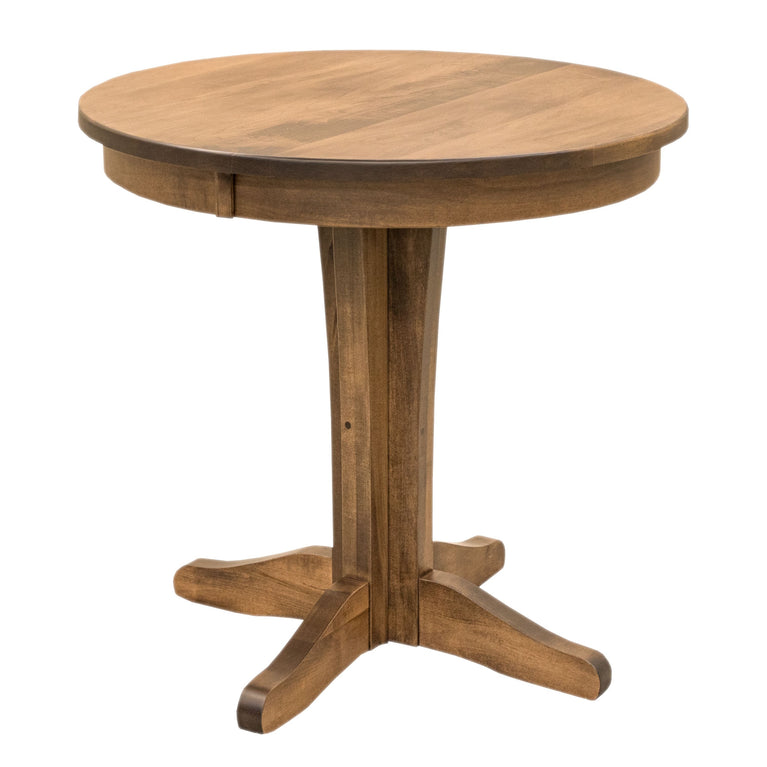 Glacier Solid Maple Wood Round Pub Table in Cider Color