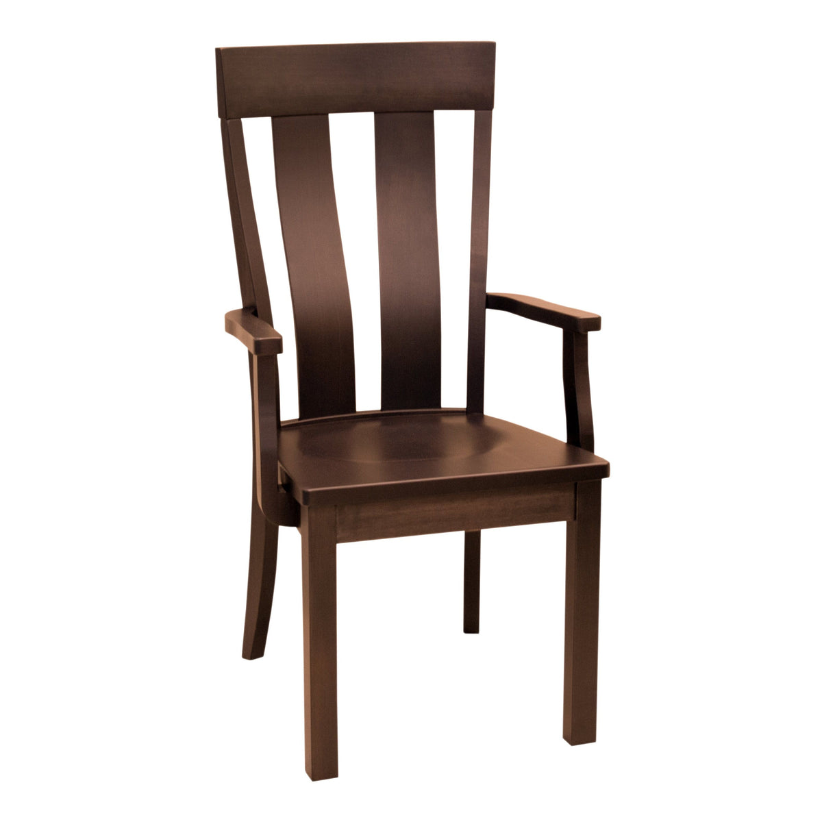 Hampton Solid Maple Wood Arm Dining Chair in Rich Tobacco