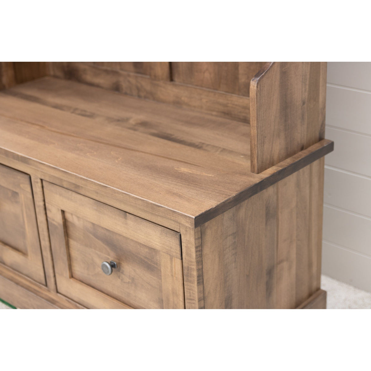 Hartford Maple Wood Hall Tree Bench in Cocoa Light