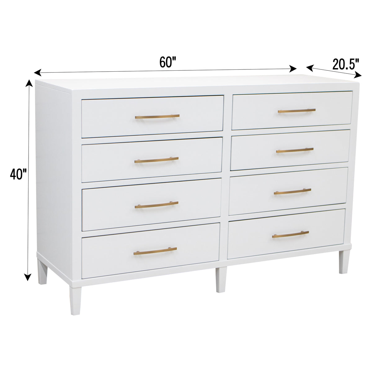 Haven White Nursery Dresser in Solid Maple Wood