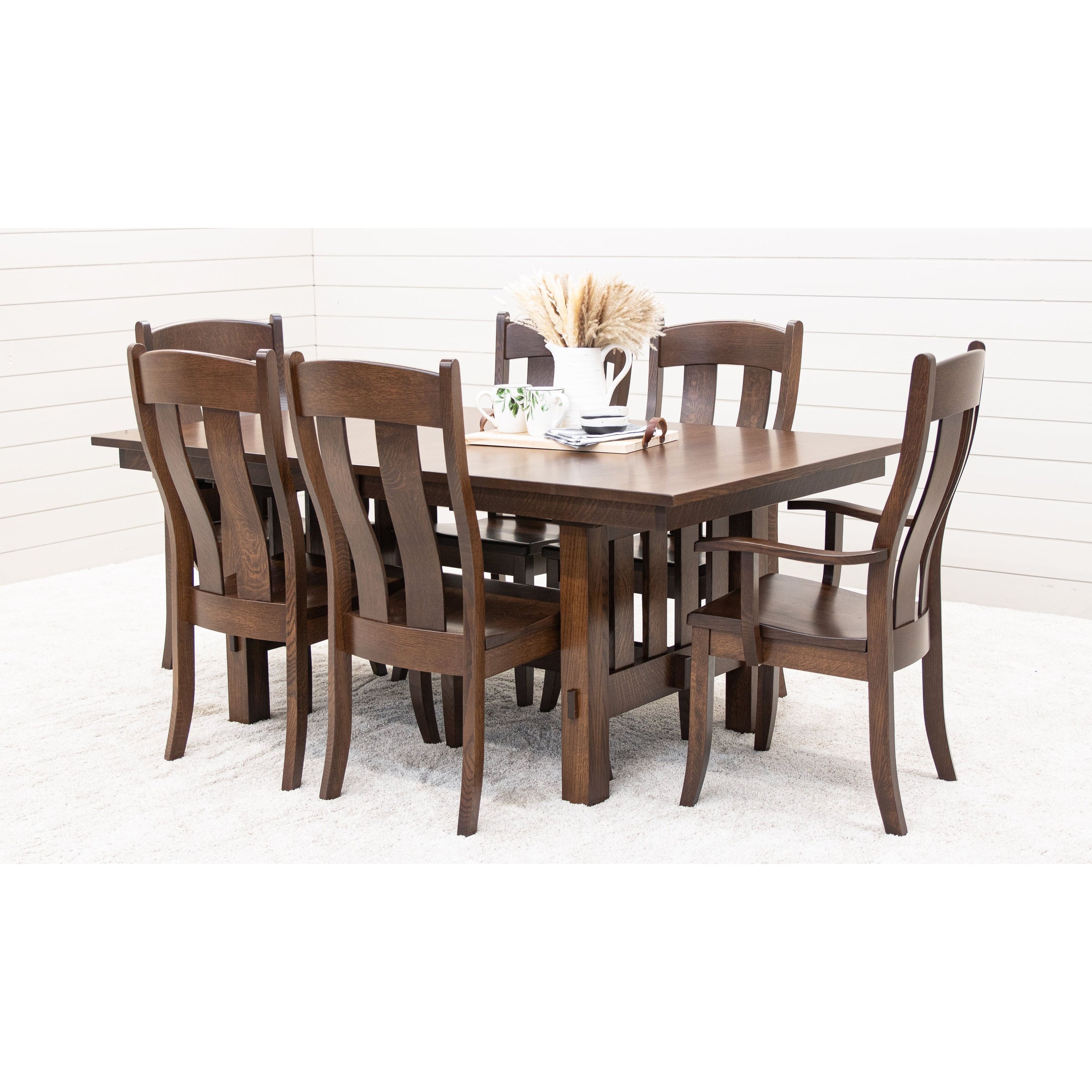 Heavy Mission Trestle Dining Set