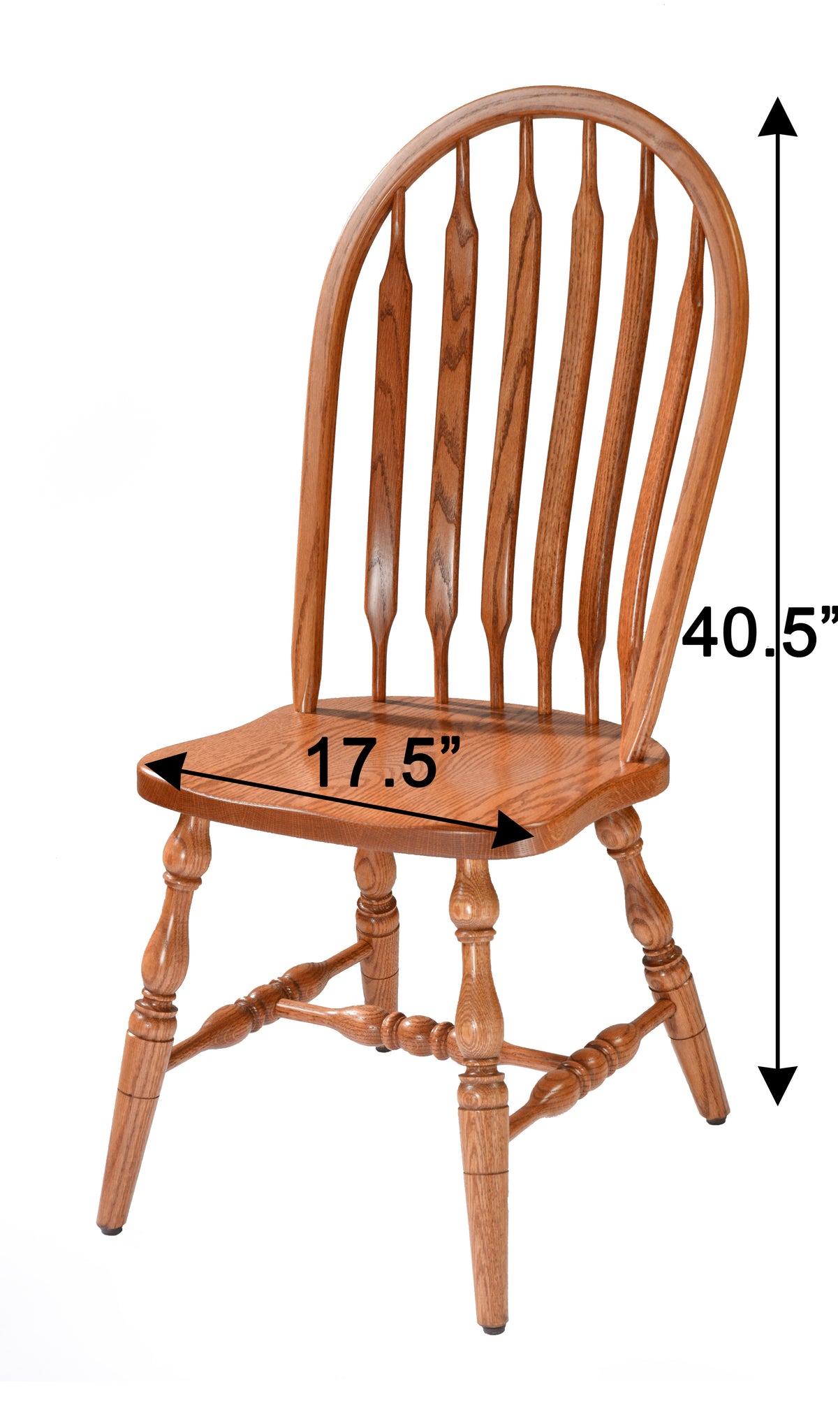 Classic Style High Bent Paddle Oak Wood Side Dining Chair