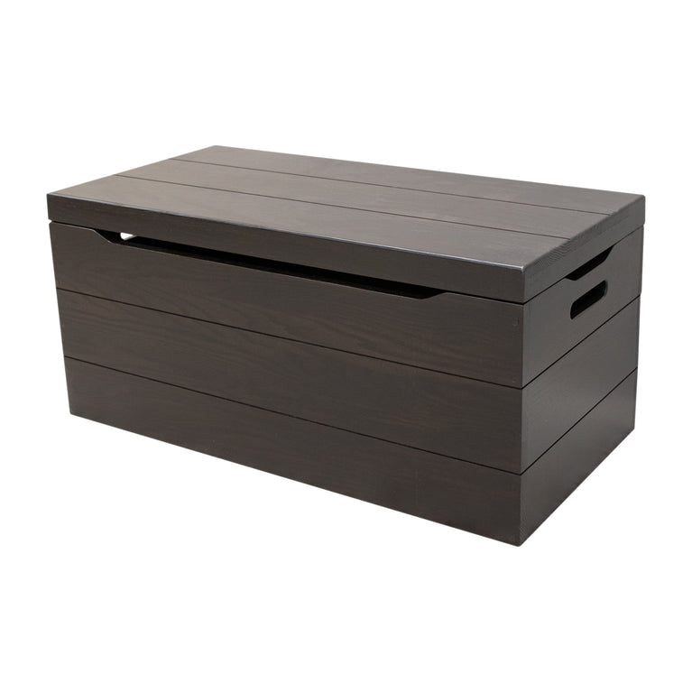 Hobby Toy Box in Solid Oak Wood in Ebony Color