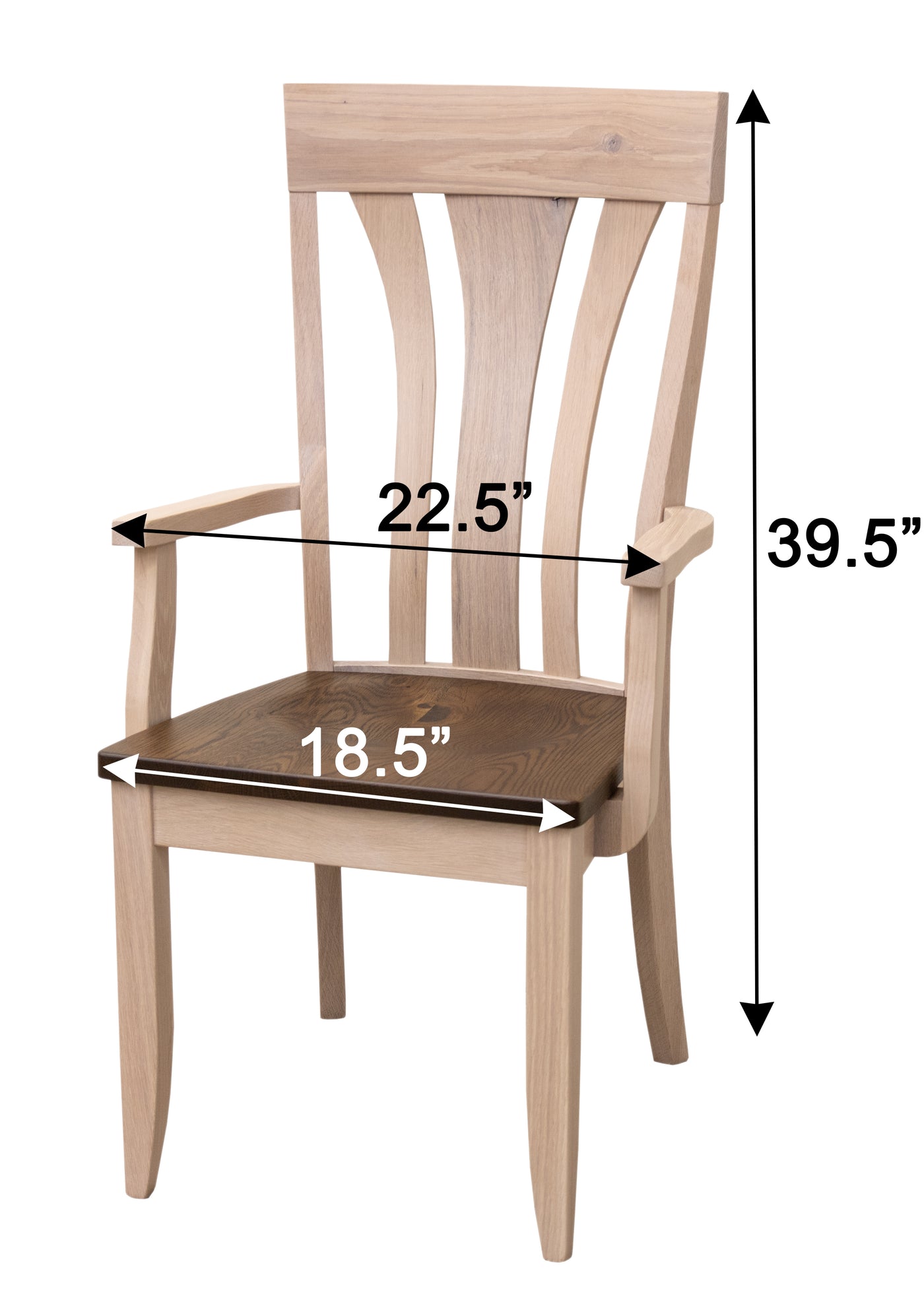 Hudson Black Solid Maple & Cherry Wood Arm Dining Chair