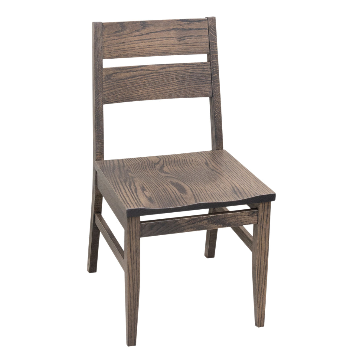 Laker Solid Oak Wood Side Dining Chair in Stone Brown